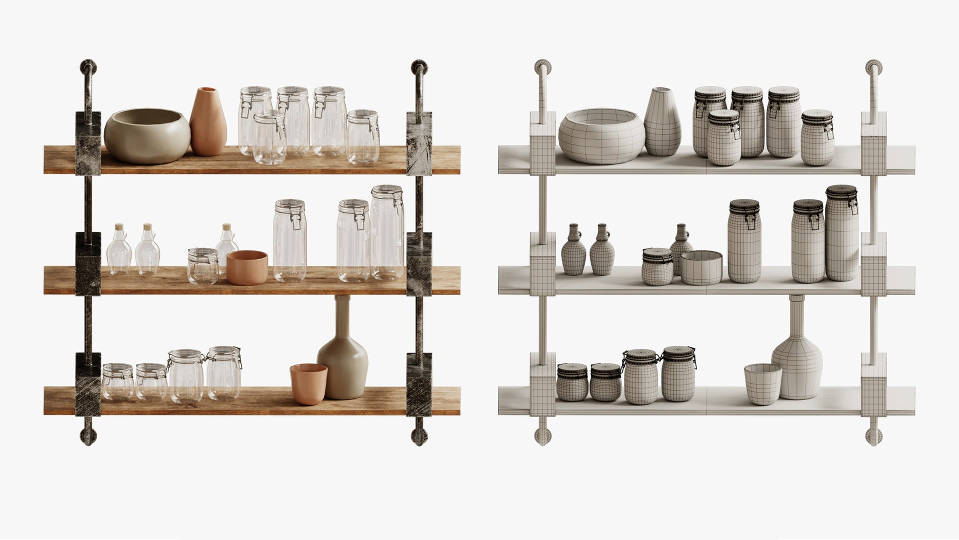 3D model loft kitchen shalve decore - TurboSquid 2161793