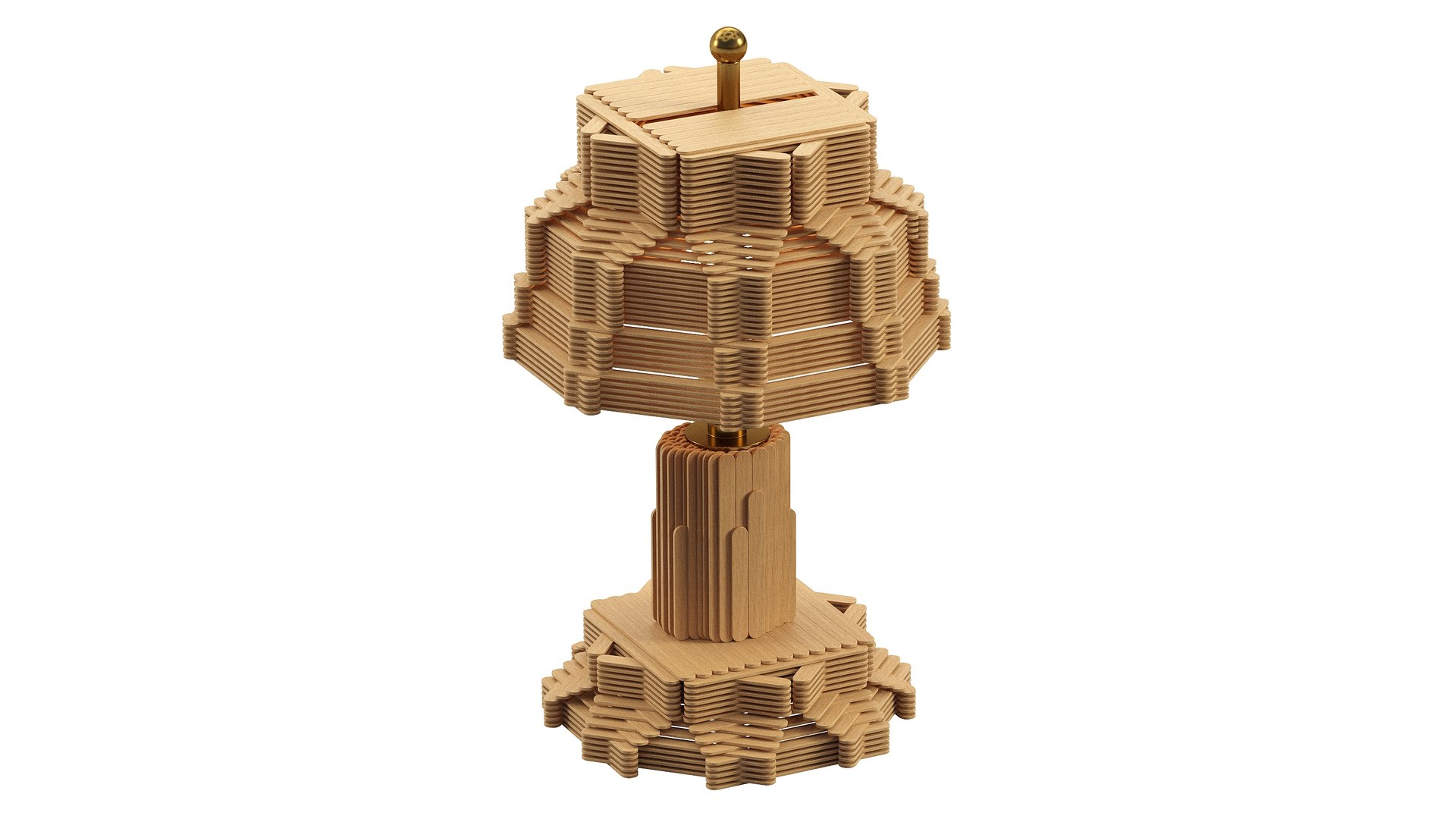 Tramp Art Popsicle Stick Lamp 3D Model - TurboSquid 2326488