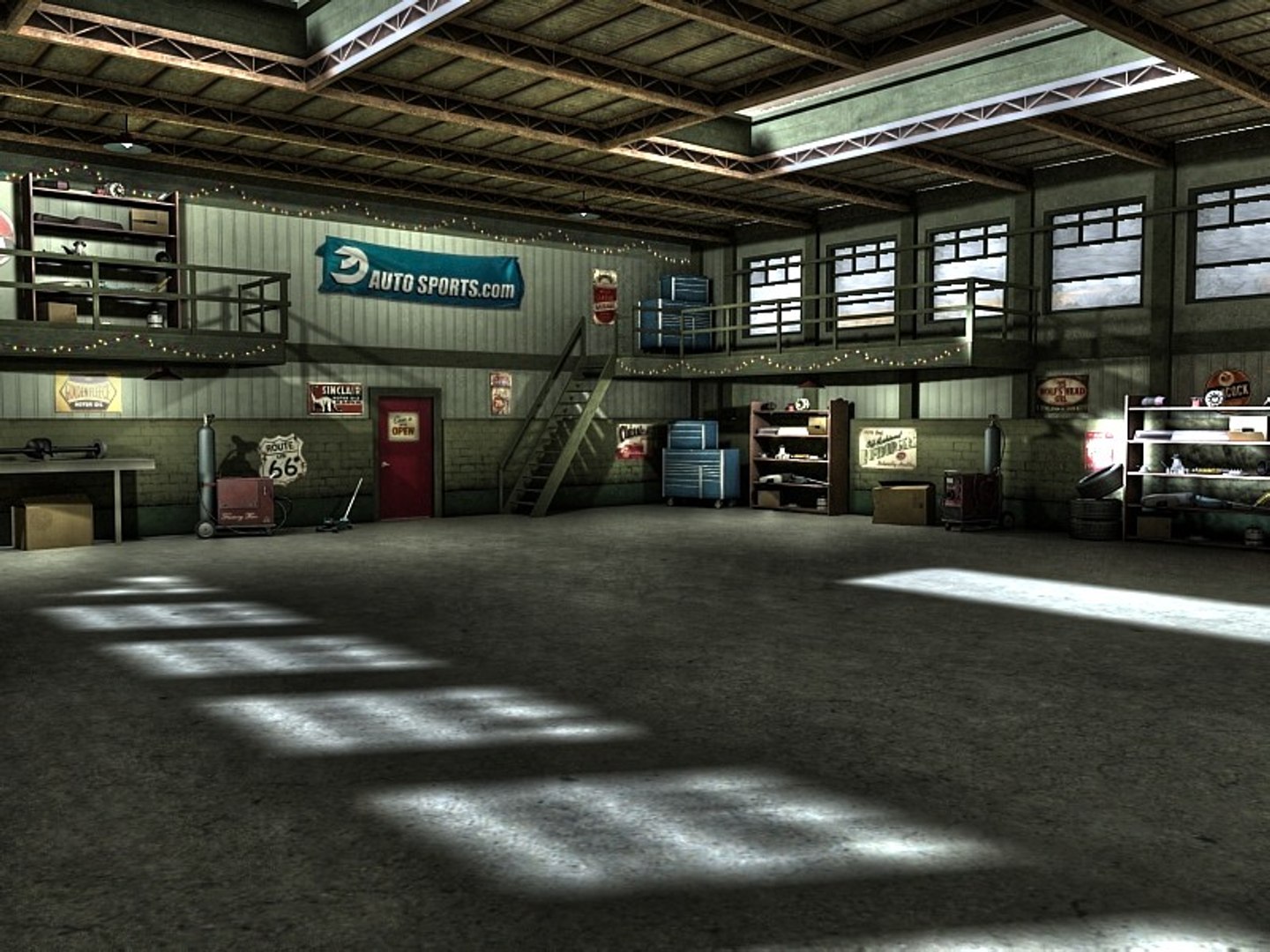 Garage Mechanic Shop Interior 3d Model