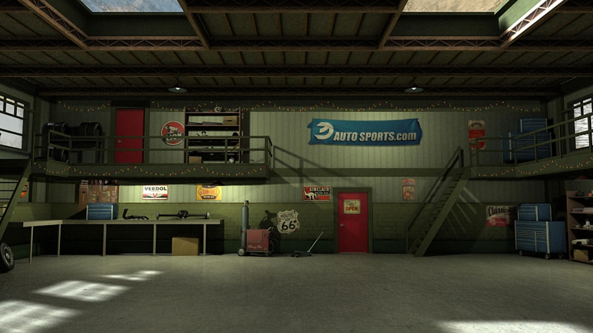 Garage Mechanic Shop Interior 3d Model