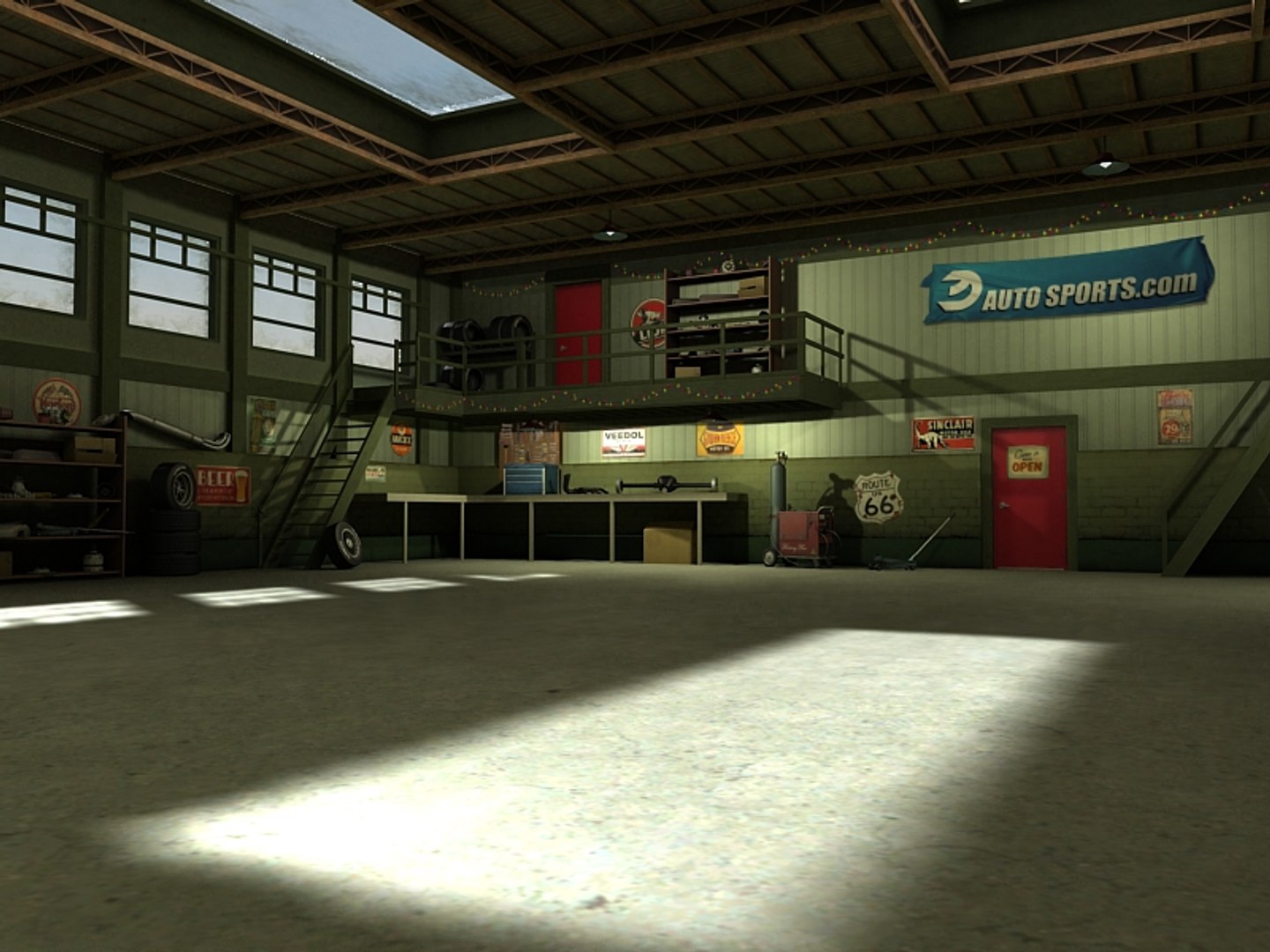 Garage Mechanic Shop Interior 3d Model