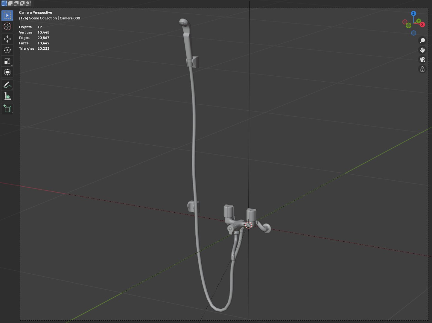 Low-Poly Japanese Shower Faucet Set 3D Model - TurboSquid 2352519