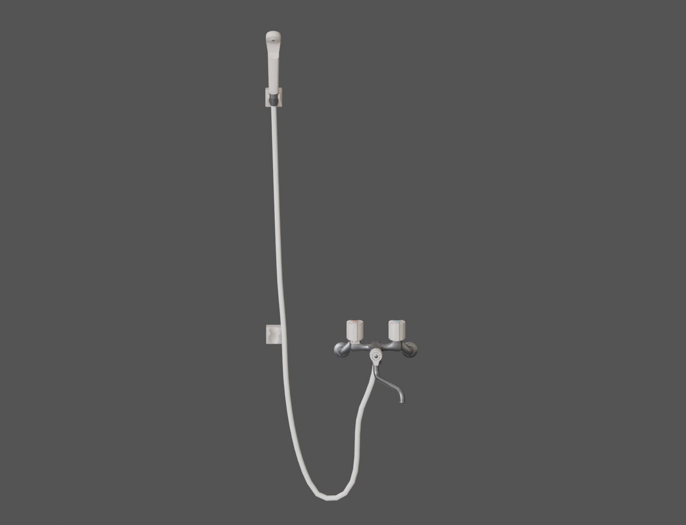 Low-Poly Japanese Shower Faucet Set 3D Model - TurboSquid 2352519