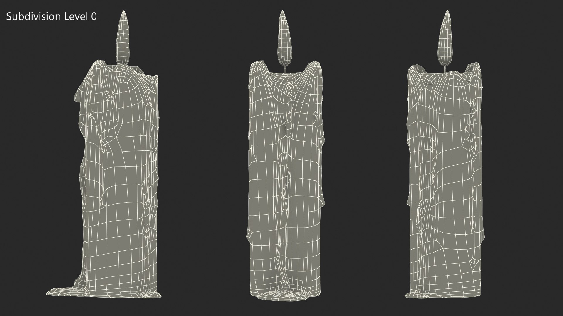 3D Model Half Candle Dripping Melted Wax Red - TurboSquid 2098686