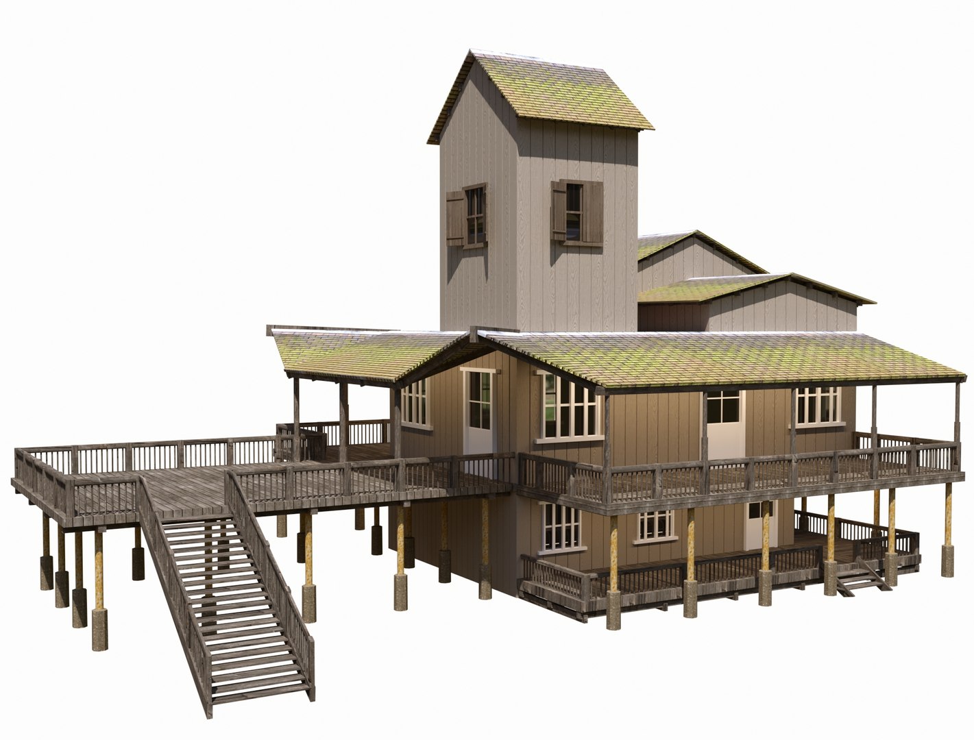 3D ranch house model - TurboSquid 1561380