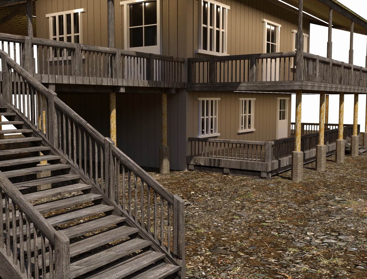 3D ranch house model - TurboSquid 1561380