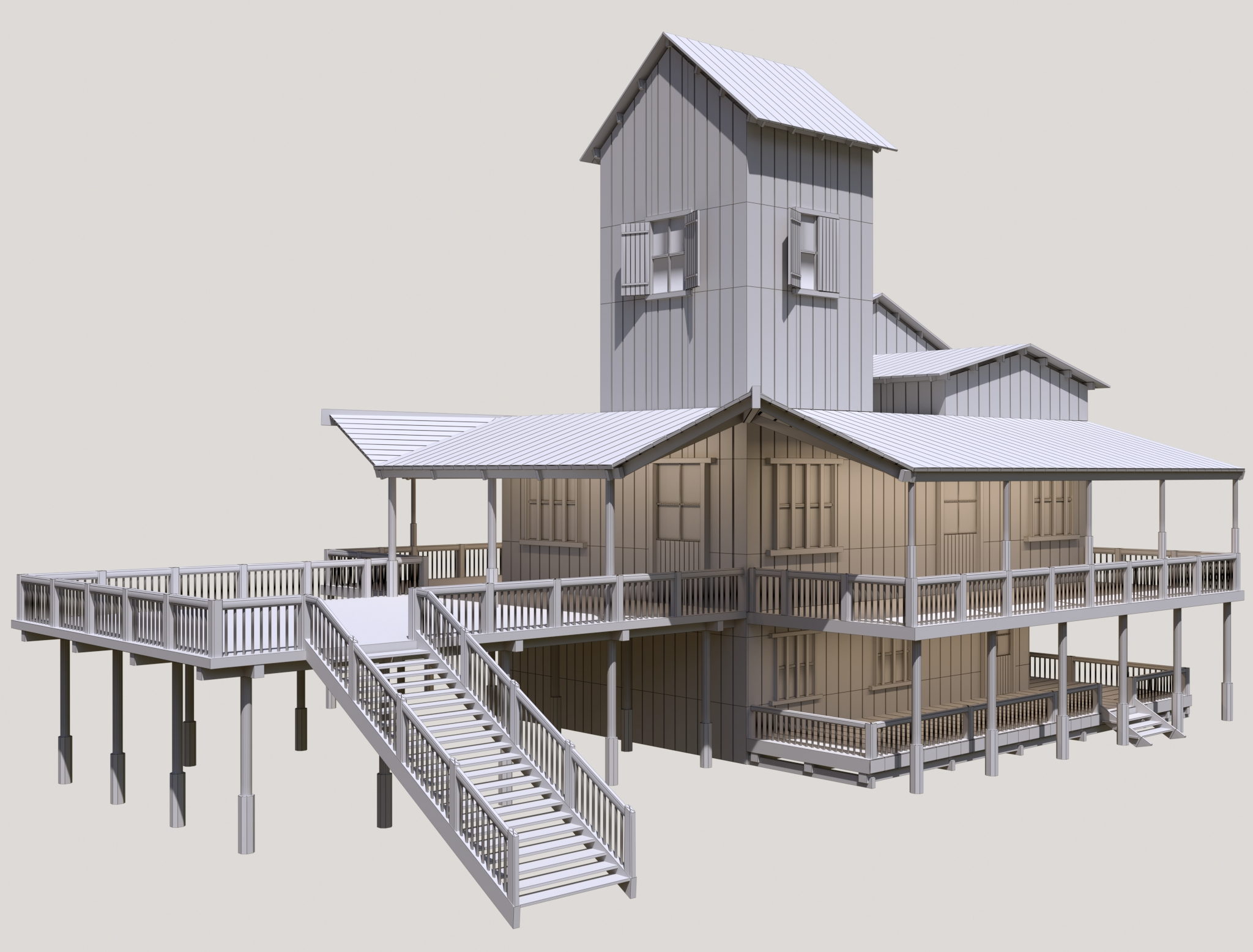 3D ranch house model - TurboSquid 1561380