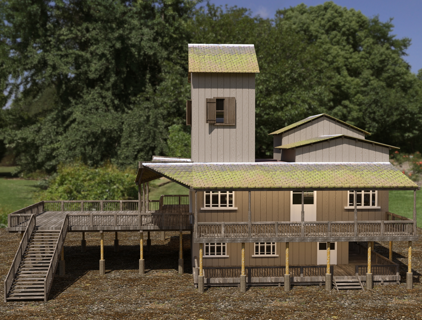 3D ranch house model - TurboSquid 1561380