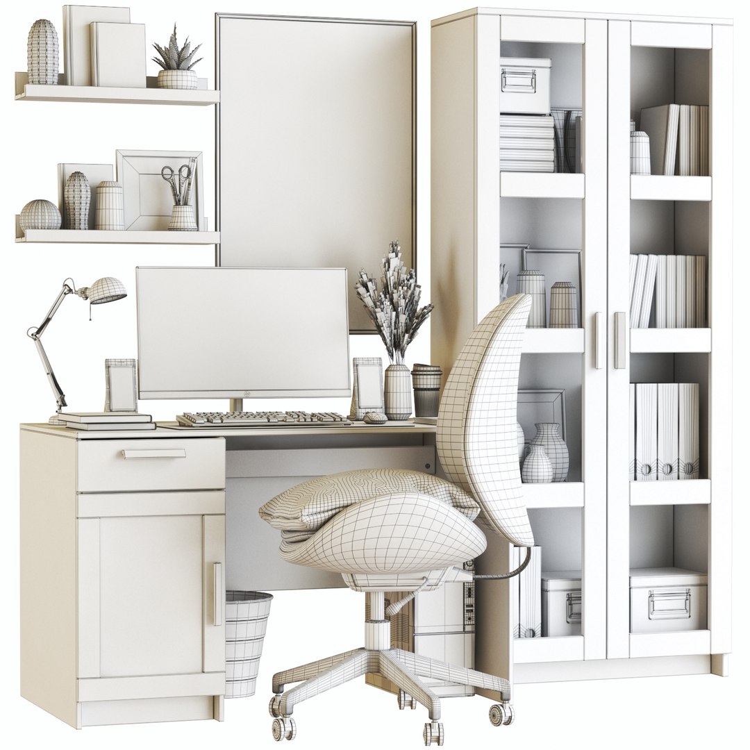 3D Model IKEA Office Workplace 107 - TurboSquid 1855326