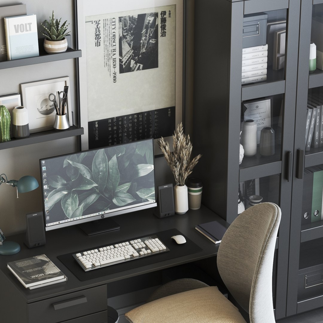 3D Model IKEA Office Workplace 107 - TurboSquid 1855326