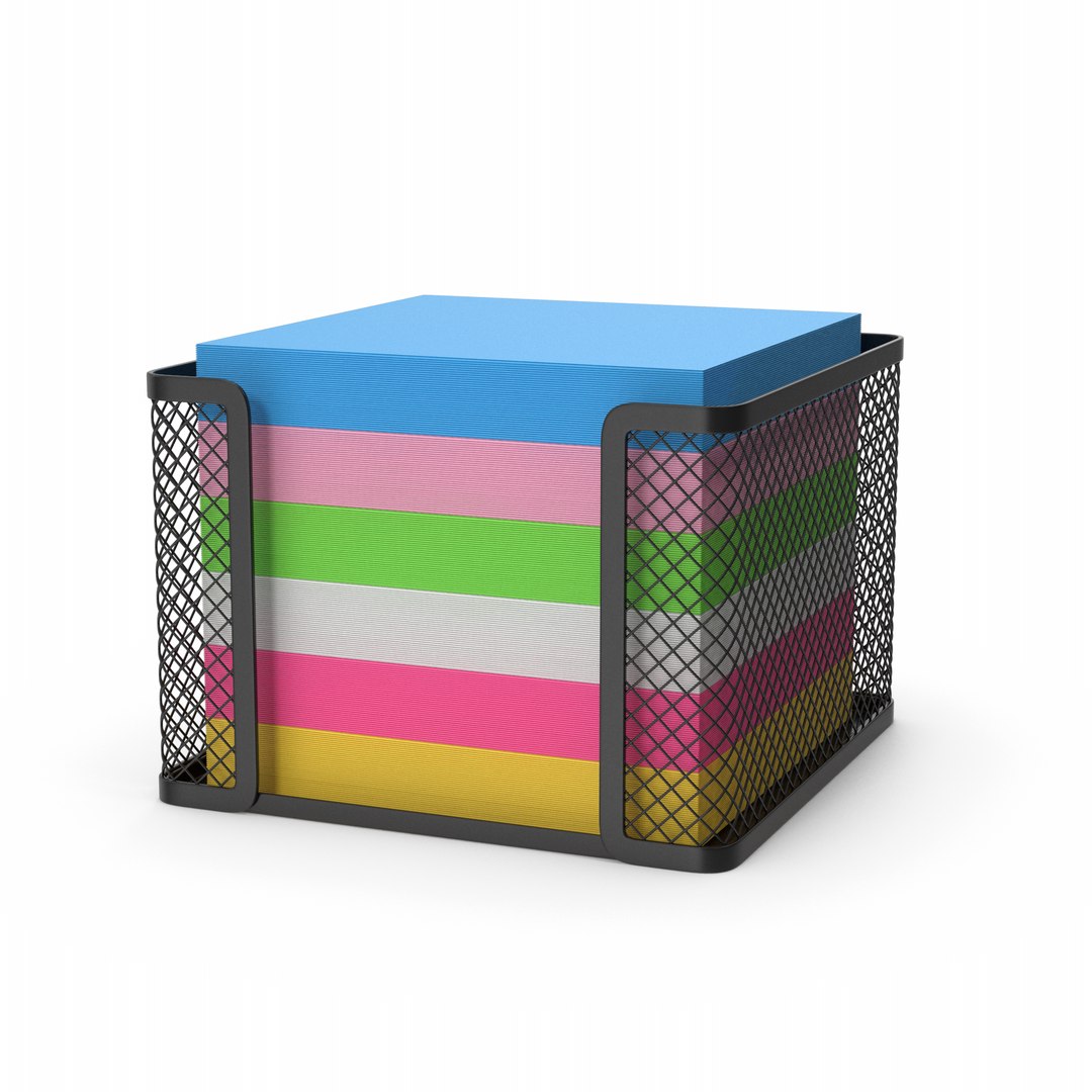 3D Model Note Holder With Colored Sticky Notes - TurboSquid 2161600
