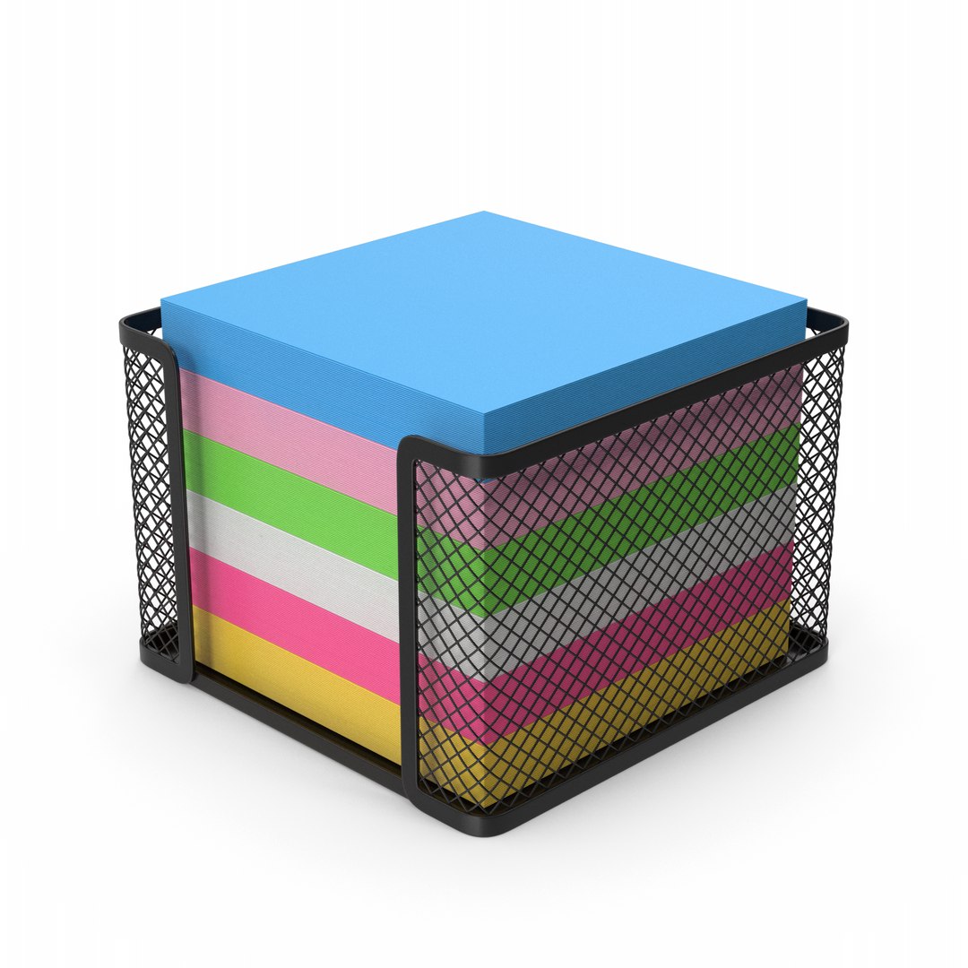 3D Model Note Holder With Colored Sticky Notes - TurboSquid 2161600