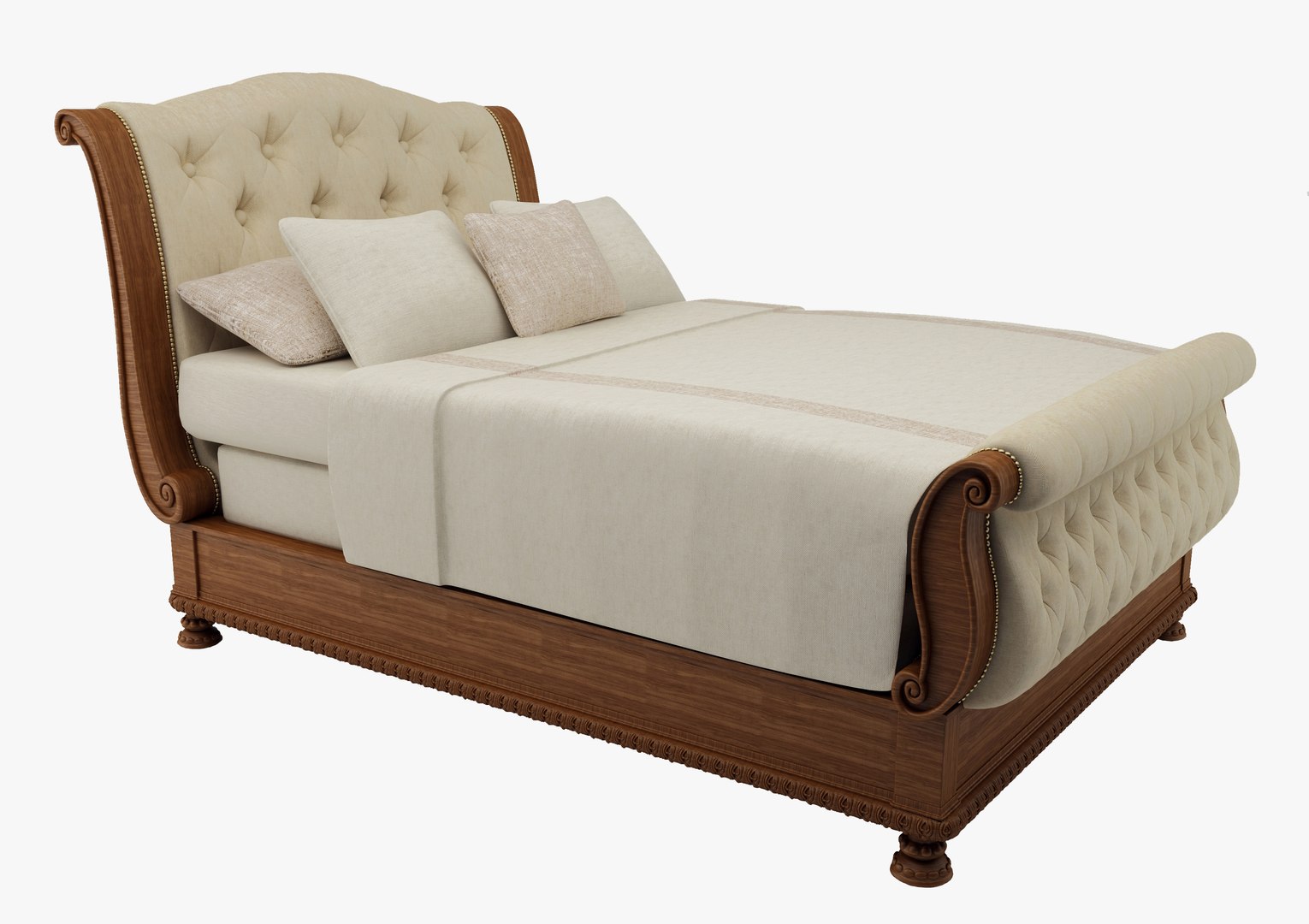 California King Bed 3d Model