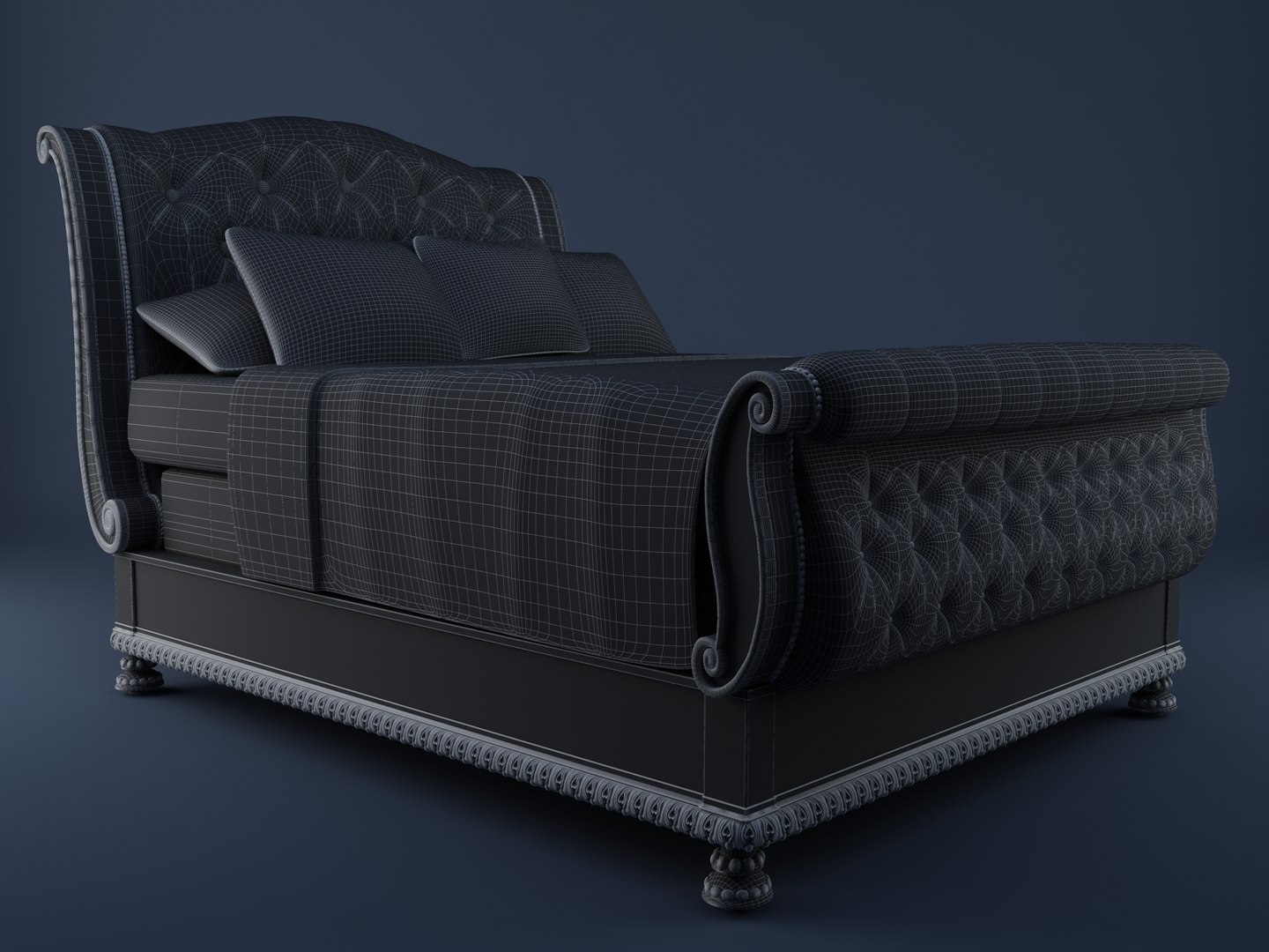 California King Bed 3d Model