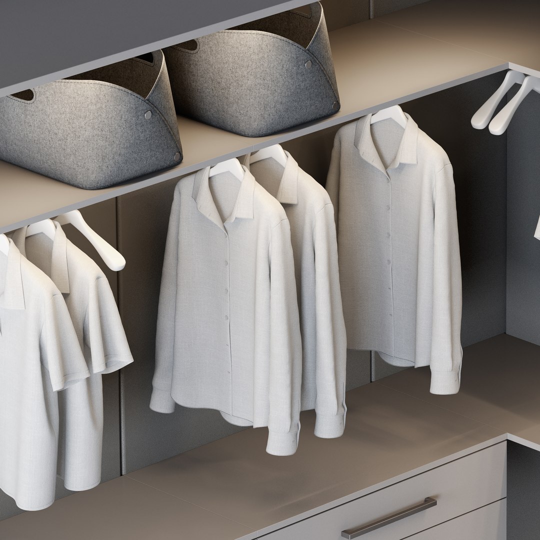 Walk-in Wardrobe beige model - TurboSquid 2109494