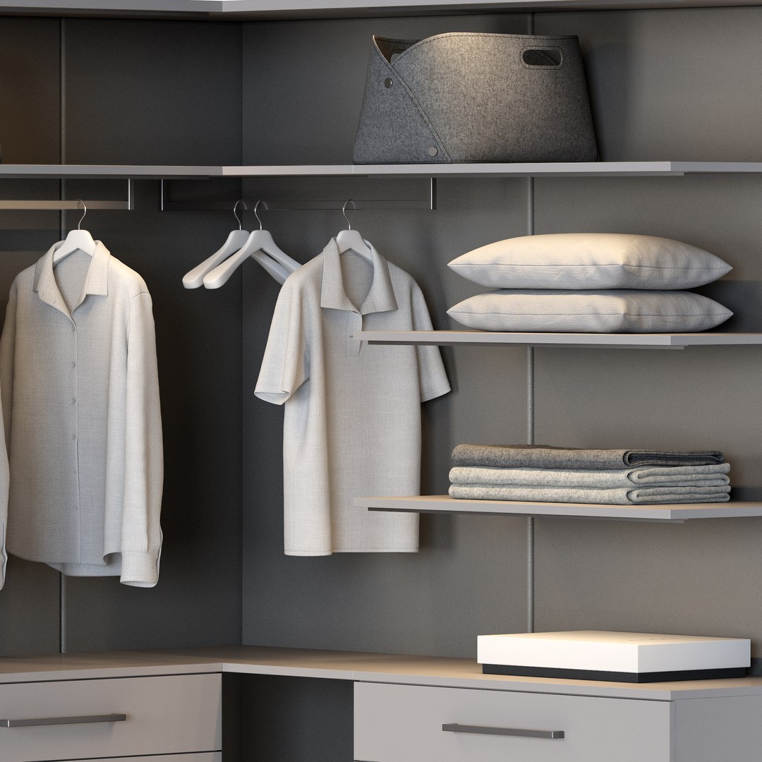 Walk-in Wardrobe beige model - TurboSquid 2109494