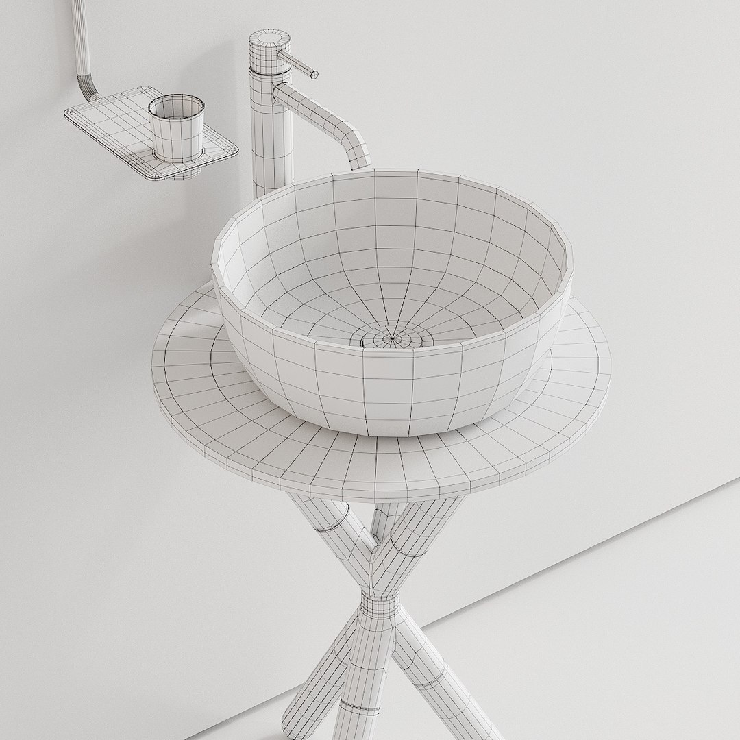 Vanity cross unit washbasin 3D model - TurboSquid 1594506