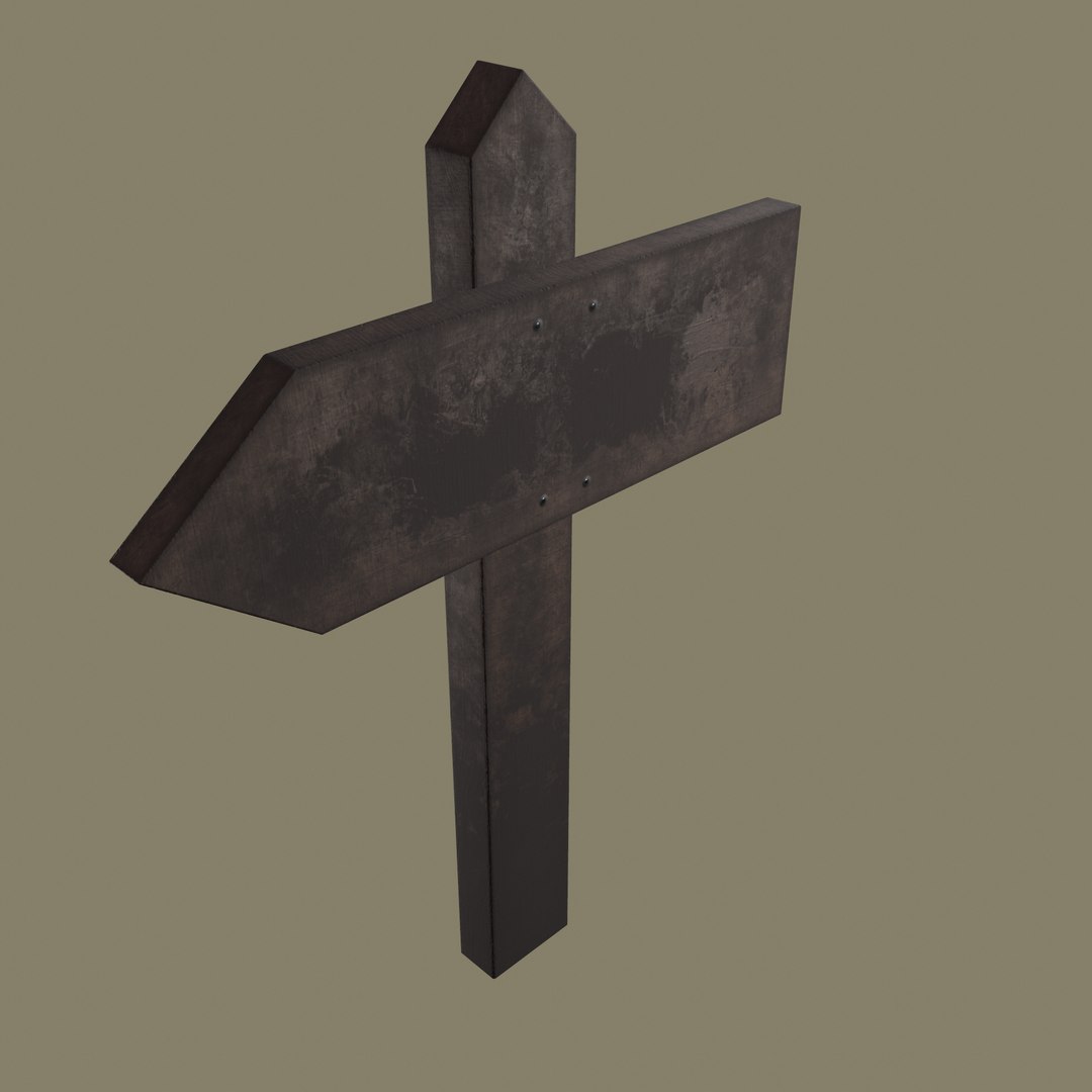 3D Little Wood Signpost - TurboSquid 1391191