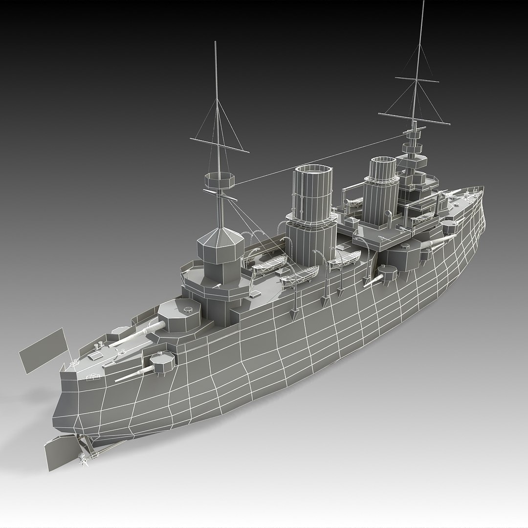 3d model french battleship bouvet world war