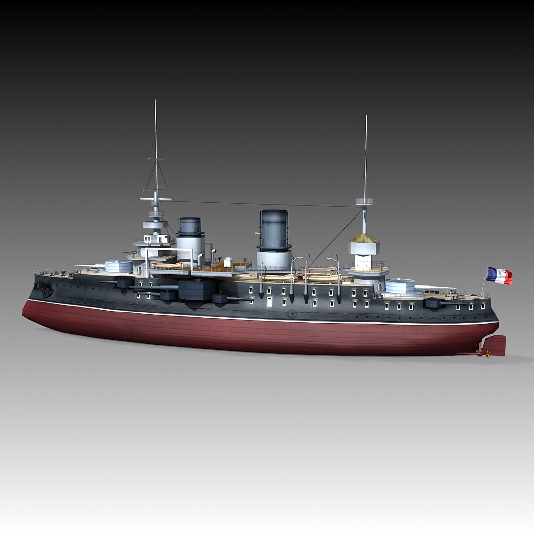 3d Model French Battleship Bouvet World War