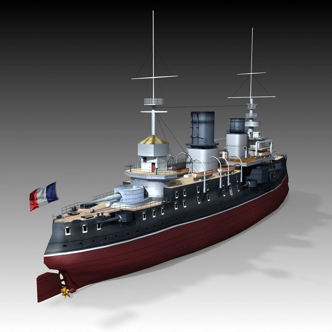 3d Model French Battleship Bouvet World War