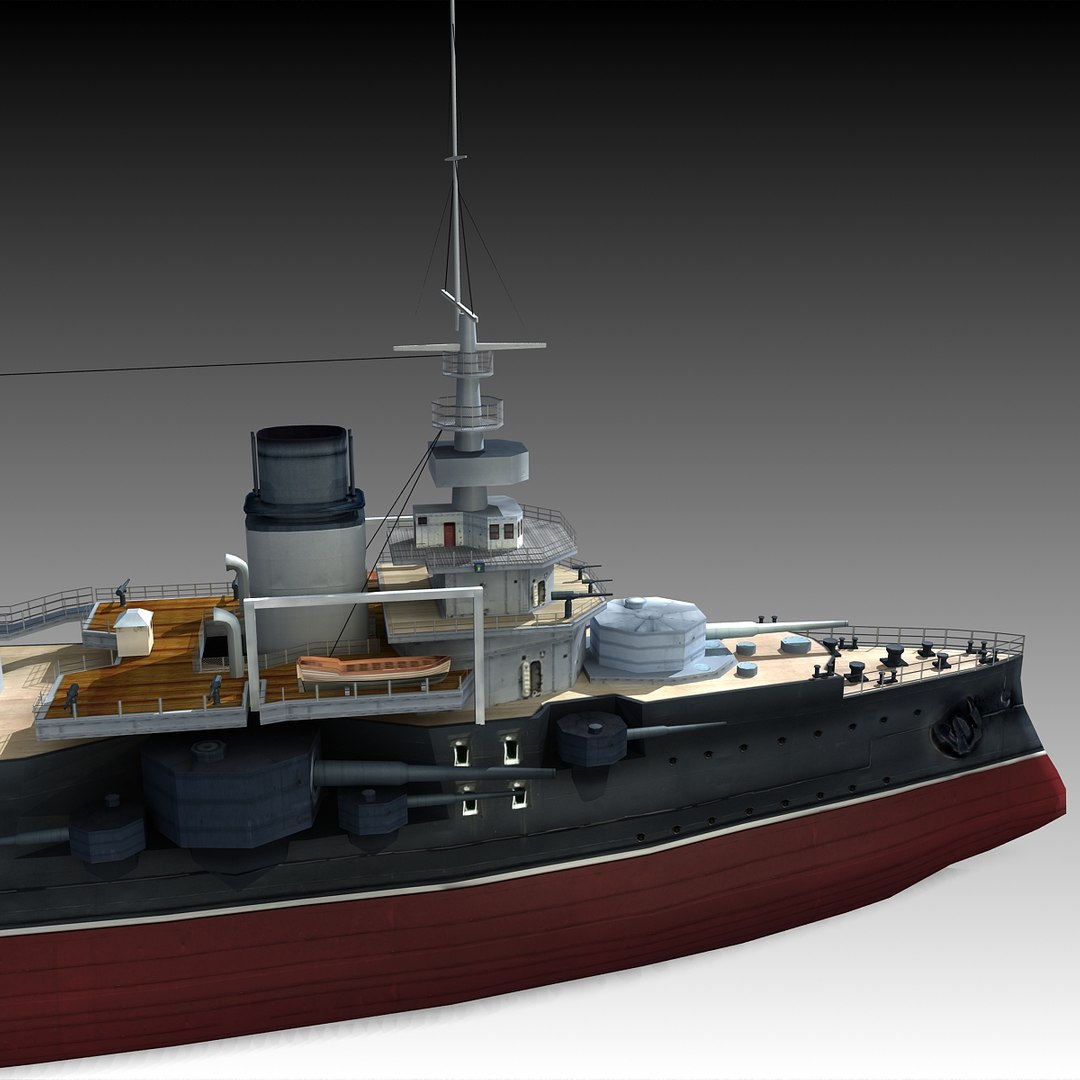3d Model French Battleship Bouvet World War