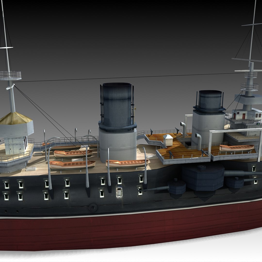 3d Model French Battleship Bouvet World War
