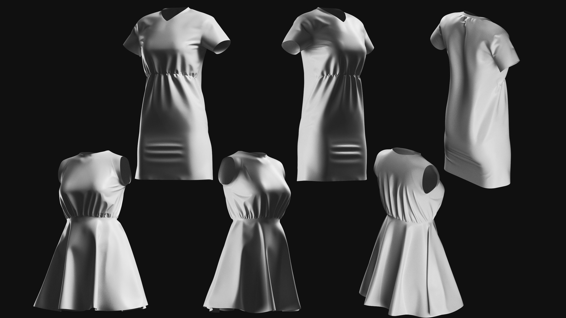 Basemesh Dress Collection V4 3D - TurboSquid 2191618
