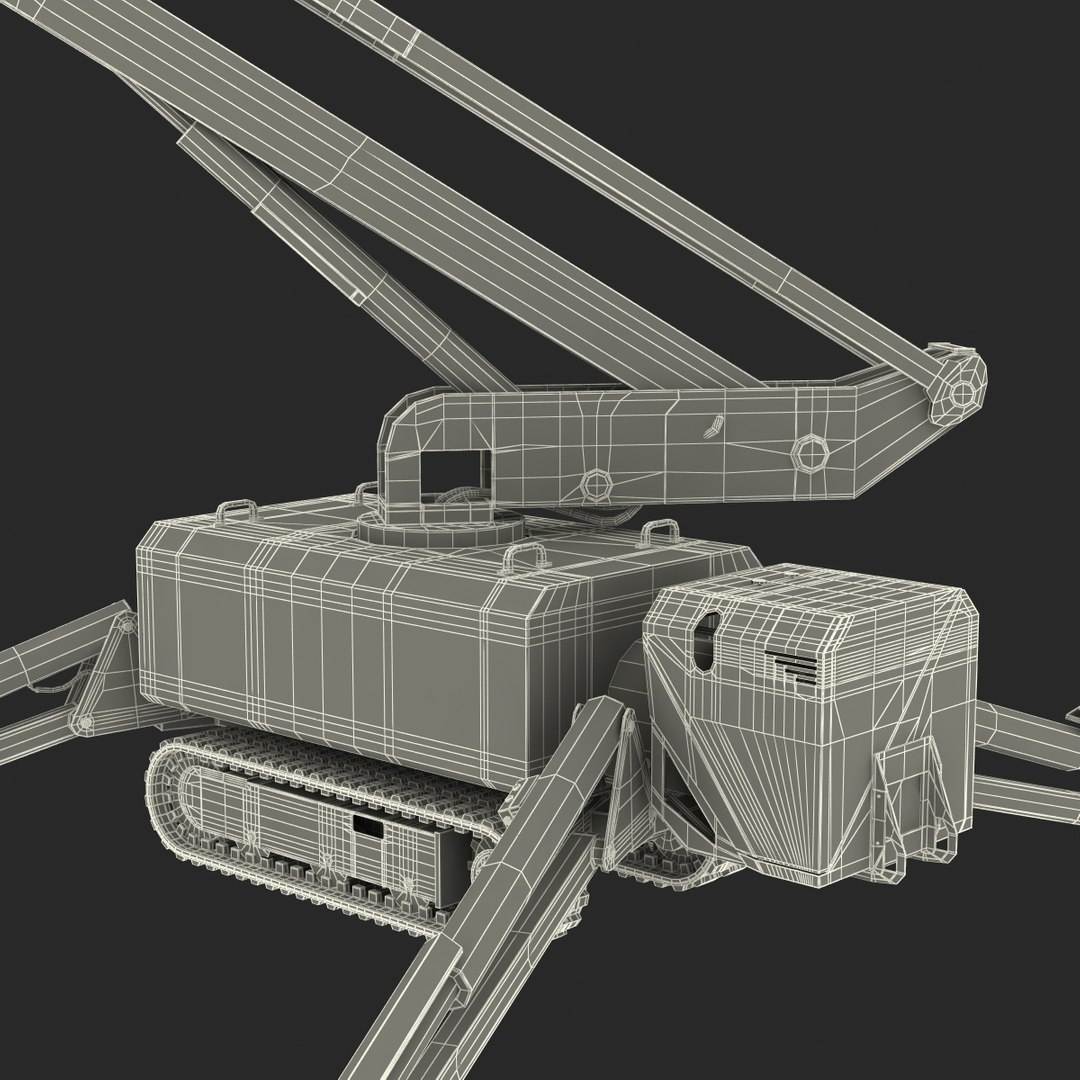 3d model telescopic boom lift red