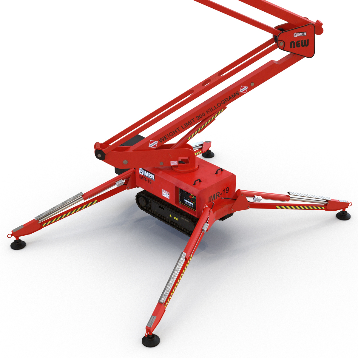 3d model telescopic boom lift red