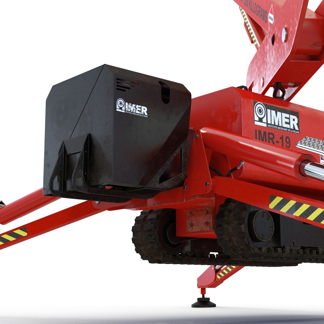 3d model telescopic boom lift red