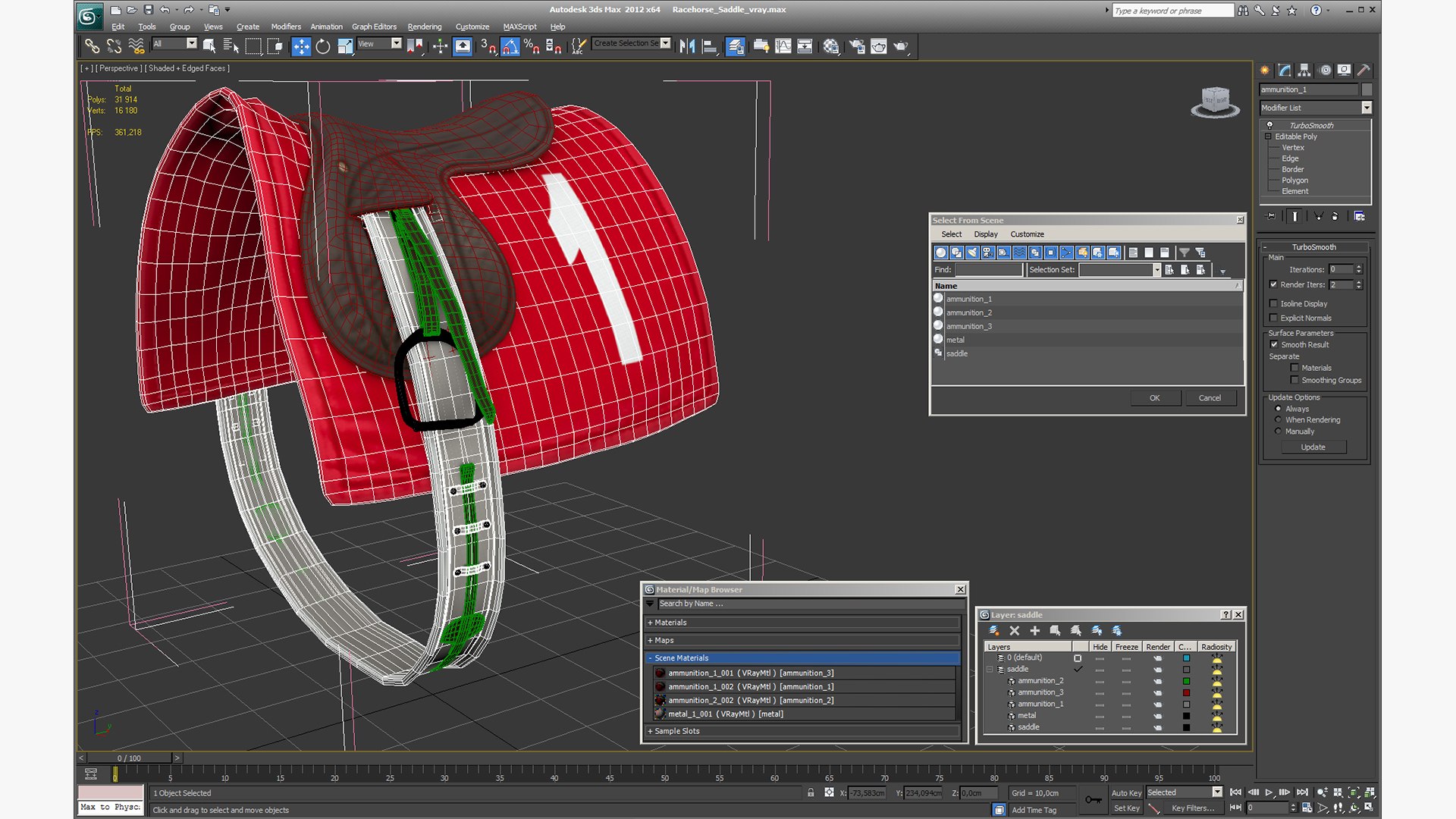 Racehorse Saddle Horse Racing 3D Model - TurboSquid 1466214