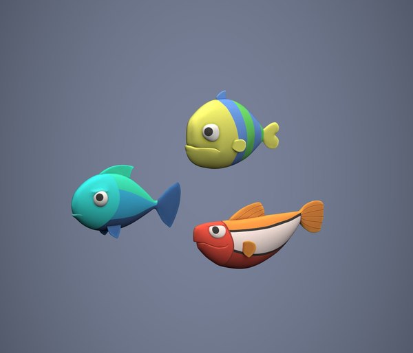3d cartoon fish dave model