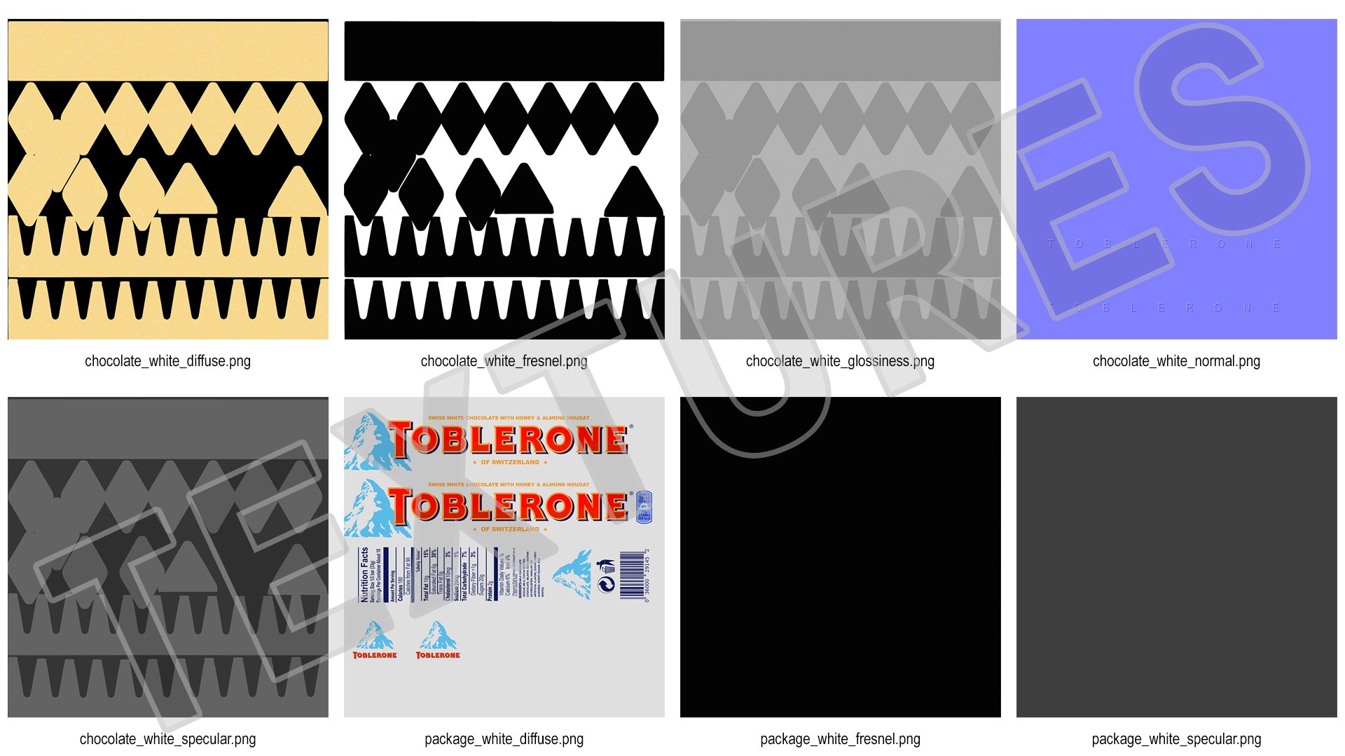 3D Opened Toblerone White Chocolate Bar Model - TurboSquid 1769327
