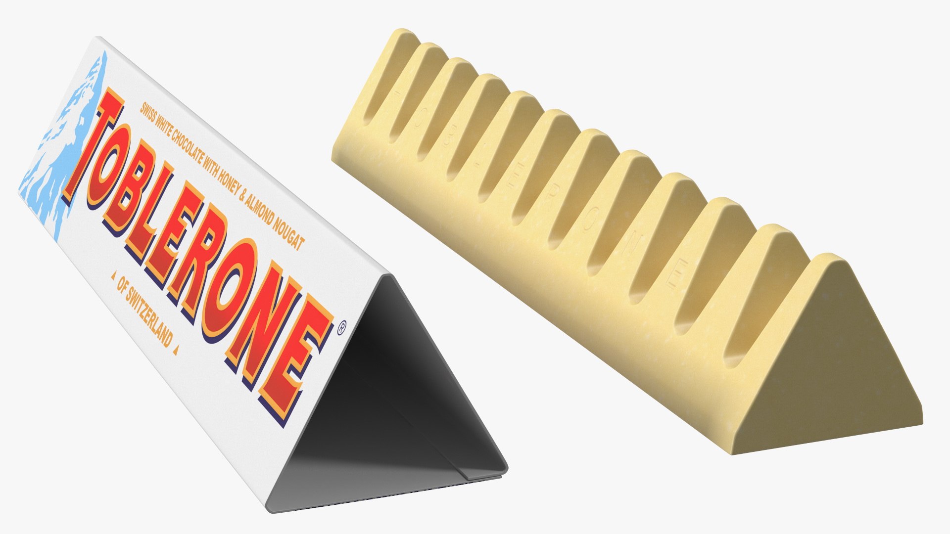 3D Opened Toblerone White Chocolate Bar Model - TurboSquid 1769327