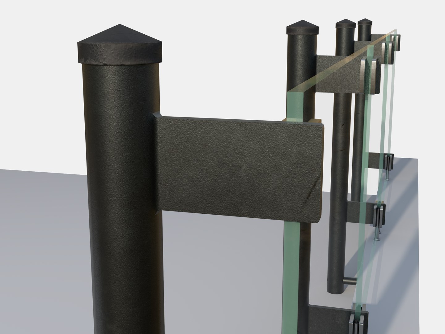 Glass Railing 1 Model - TurboSquid 2148970