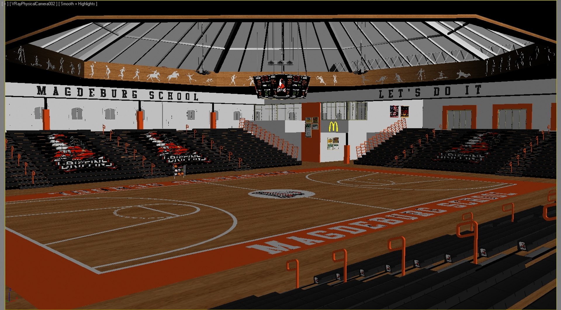 Gymnasium hall interior gym 3D model - TurboSquid 1632006