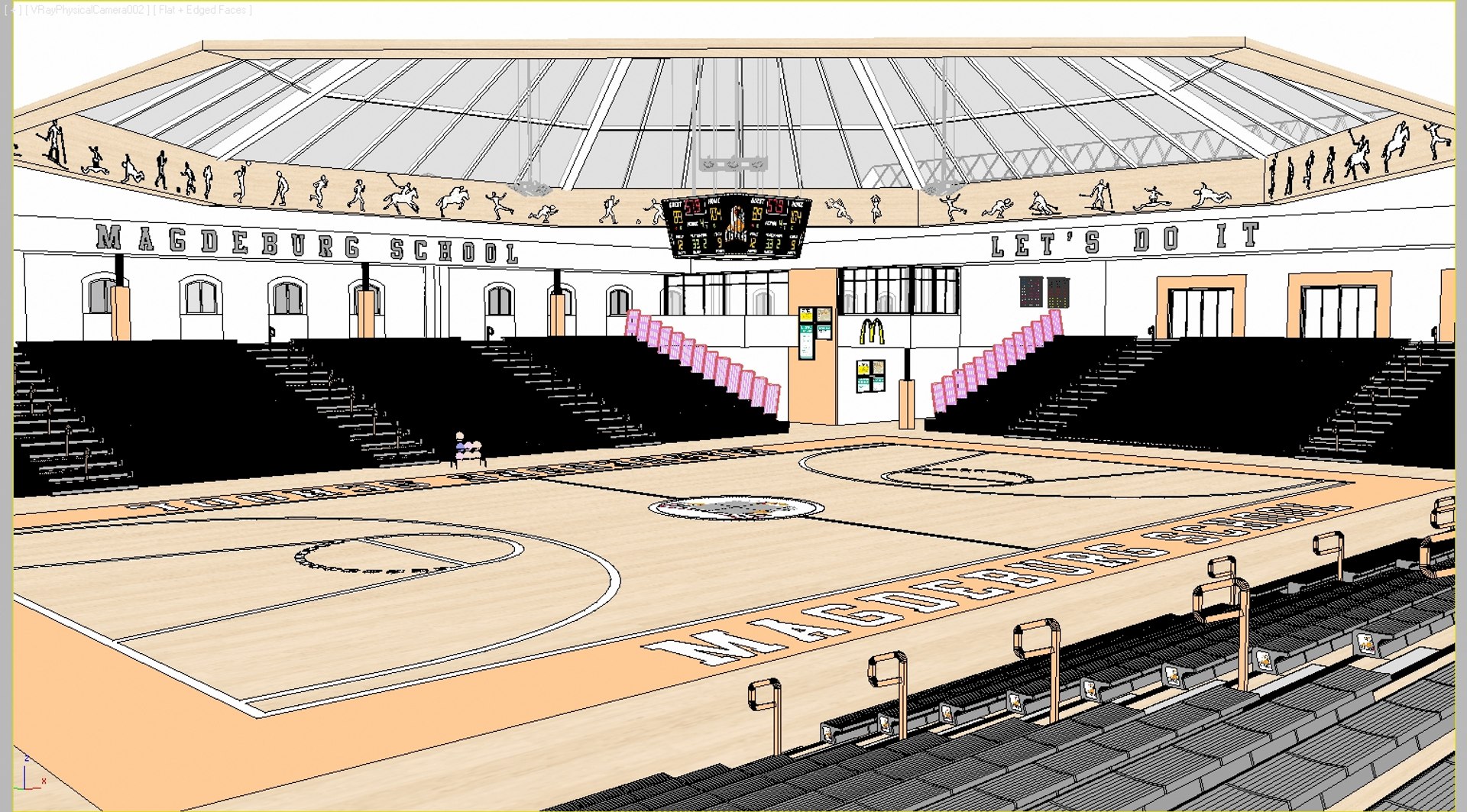 Gymnasium hall interior gym 3D model - TurboSquid 1632006