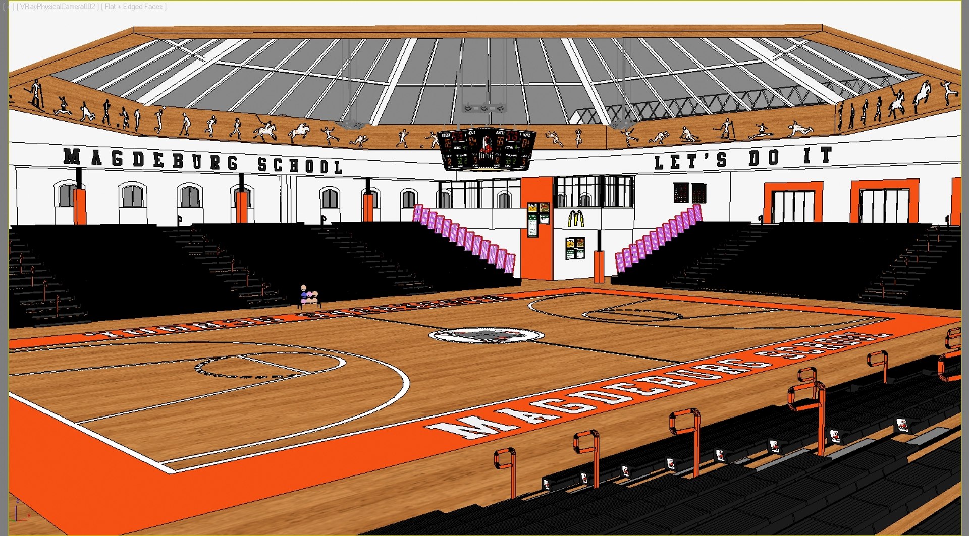 Gymnasium hall interior gym 3D model - TurboSquid 1632006