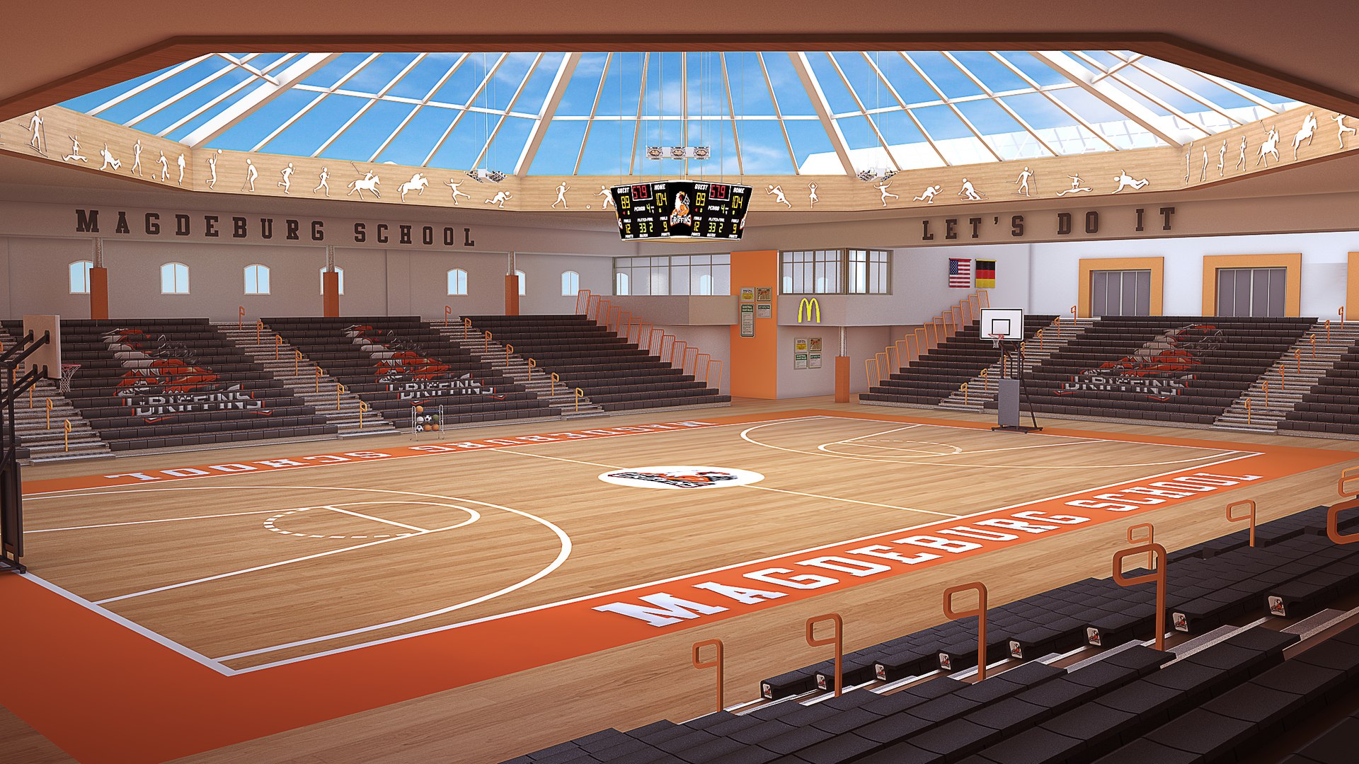 Gymnasium hall interior gym 3D model - TurboSquid 1632006