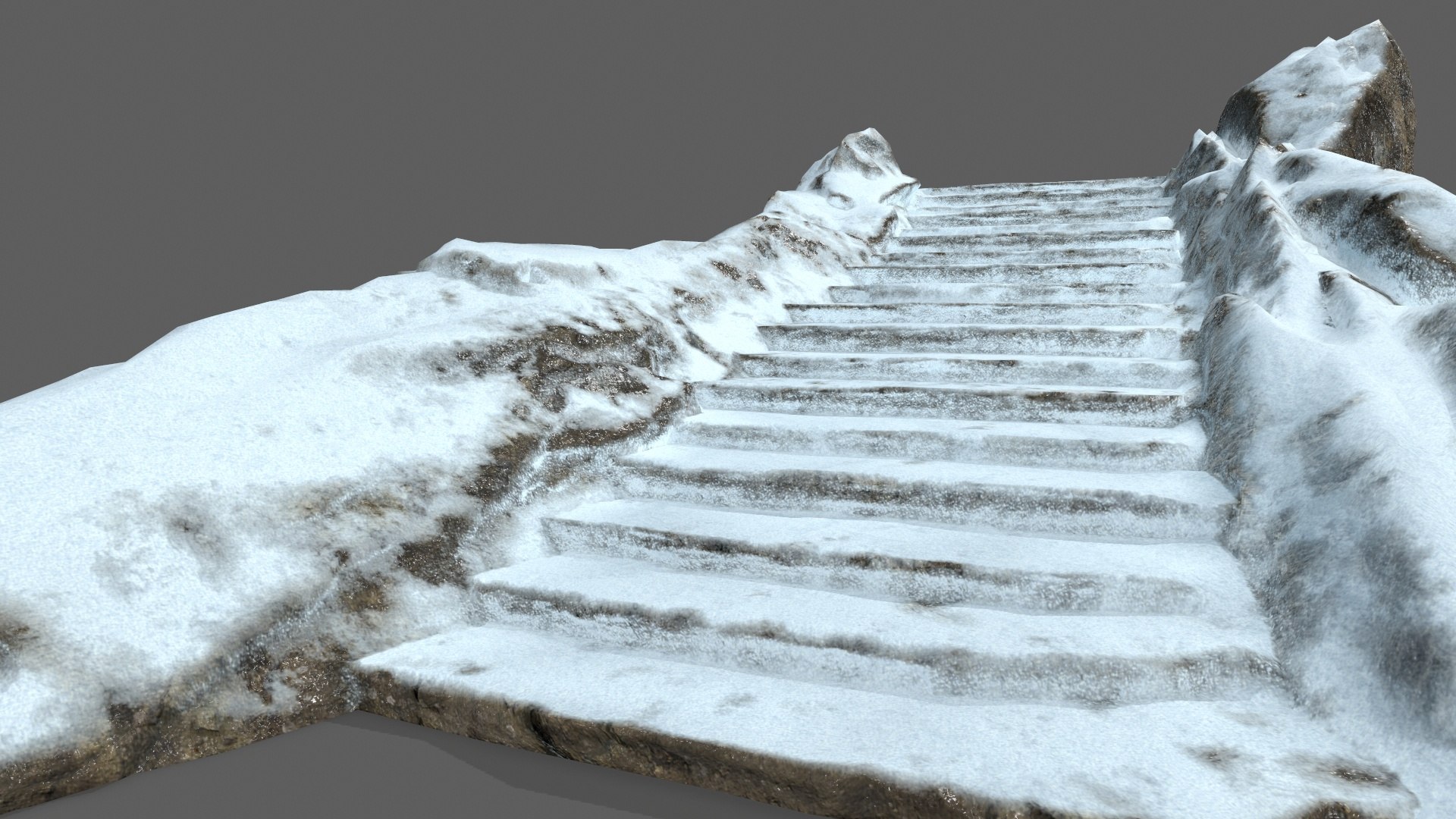 Snowy Rock Stairs 3D Model - TurboSquid 2017847