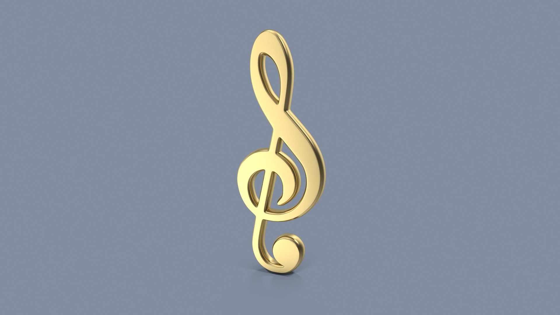 Treble Clef Music Symbol Gold Model - TurboSquid 2060781