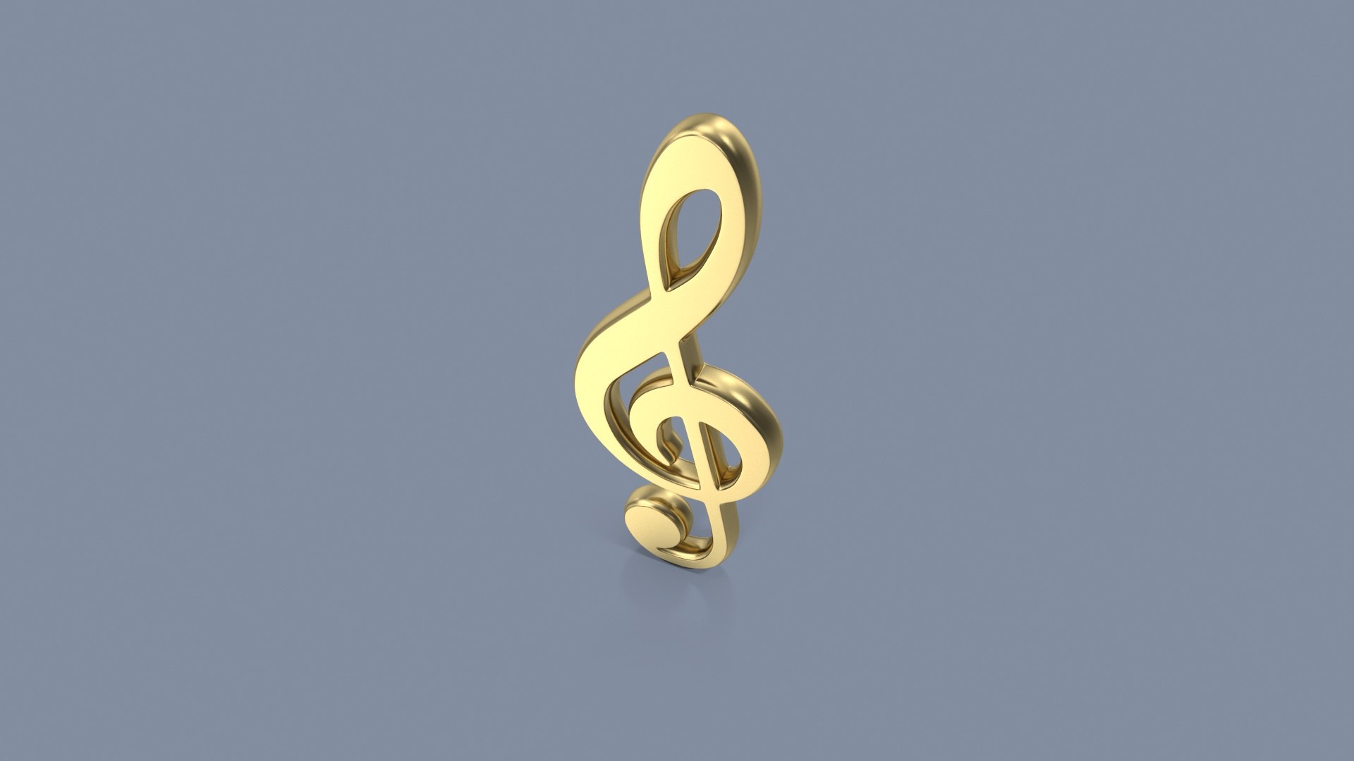 Treble Clef Music Symbol Gold Model - TurboSquid 2060781