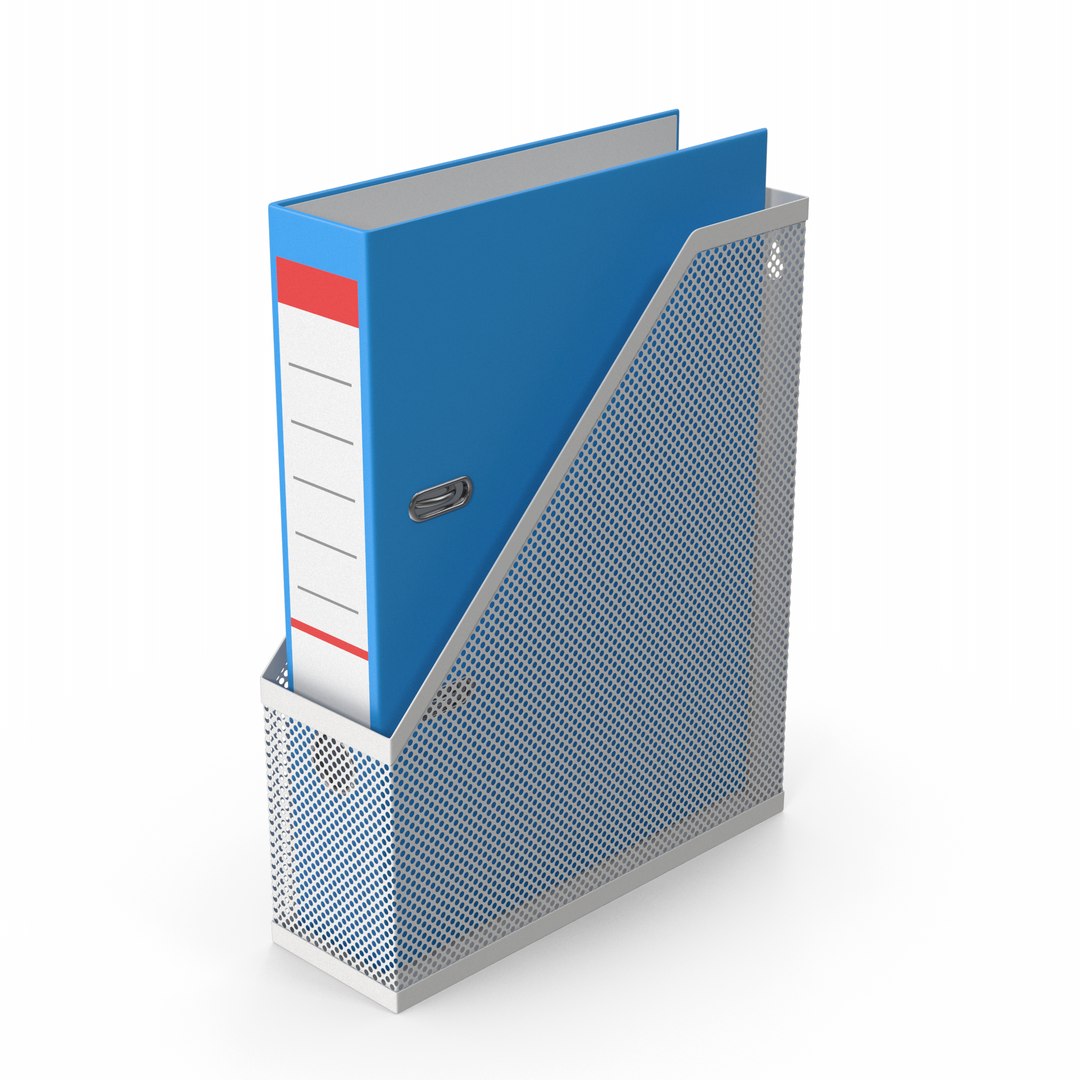 Blue Document Storage Binder In File Holder Model - TurboSquid 2179825