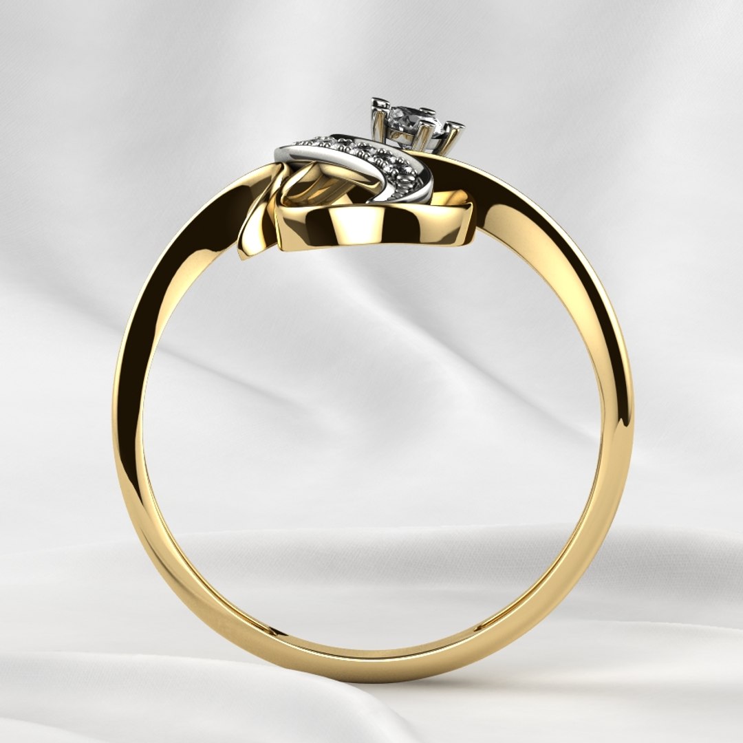 Beautiful Curvy Design Gold Ring 3D model - TurboSquid 1885229