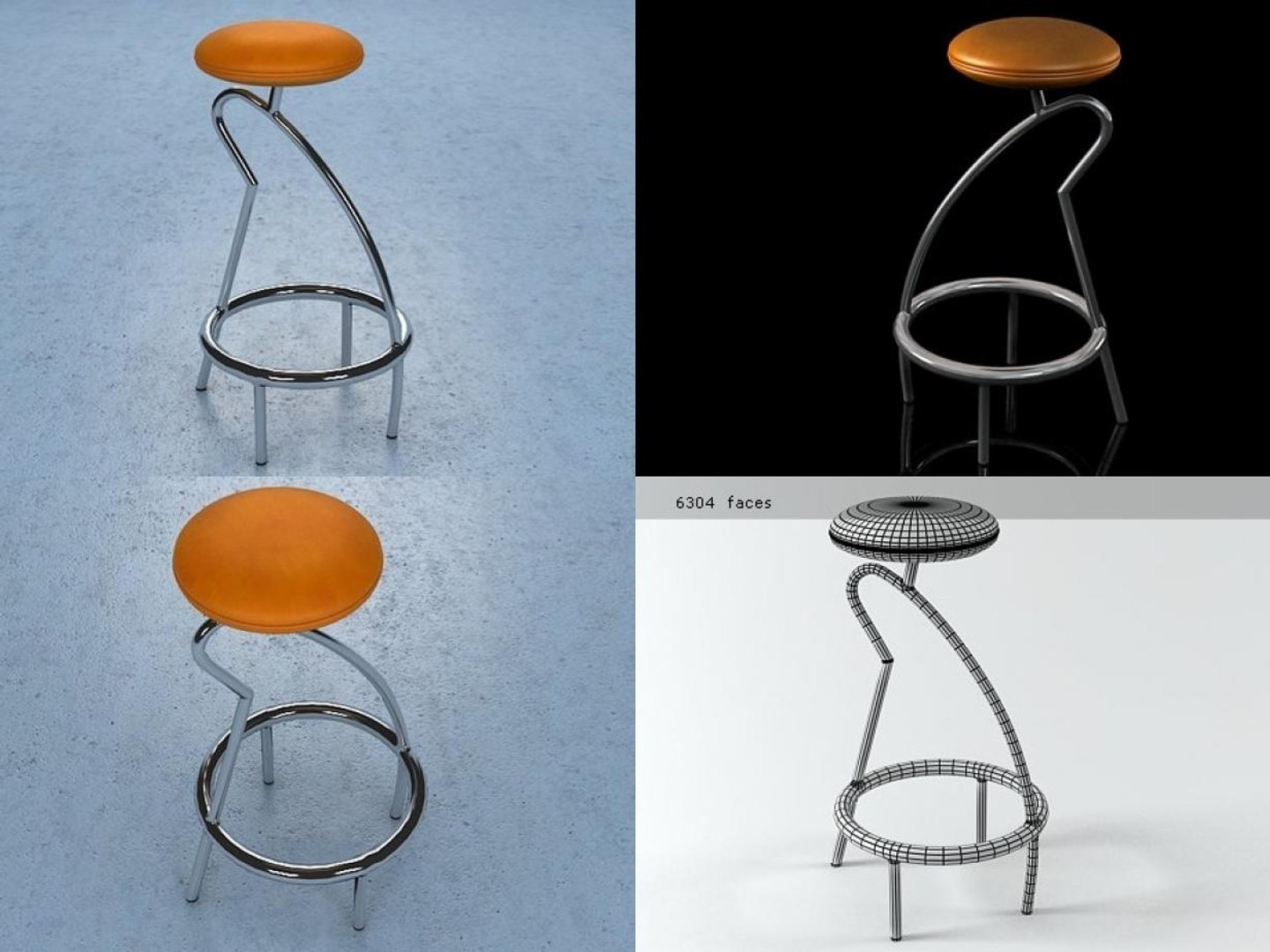 Guizzo stool model - TurboSquid 1184613