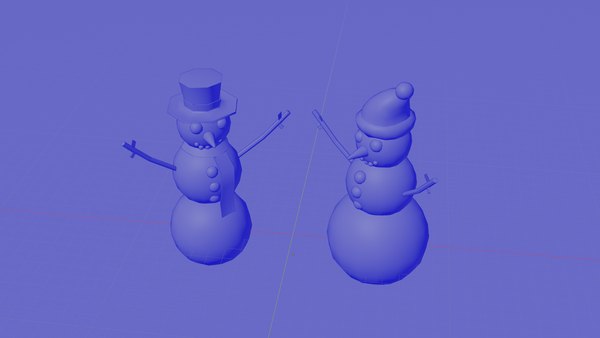 3D model Low-poly Game-Ready snowman set - TurboSquid 1819812