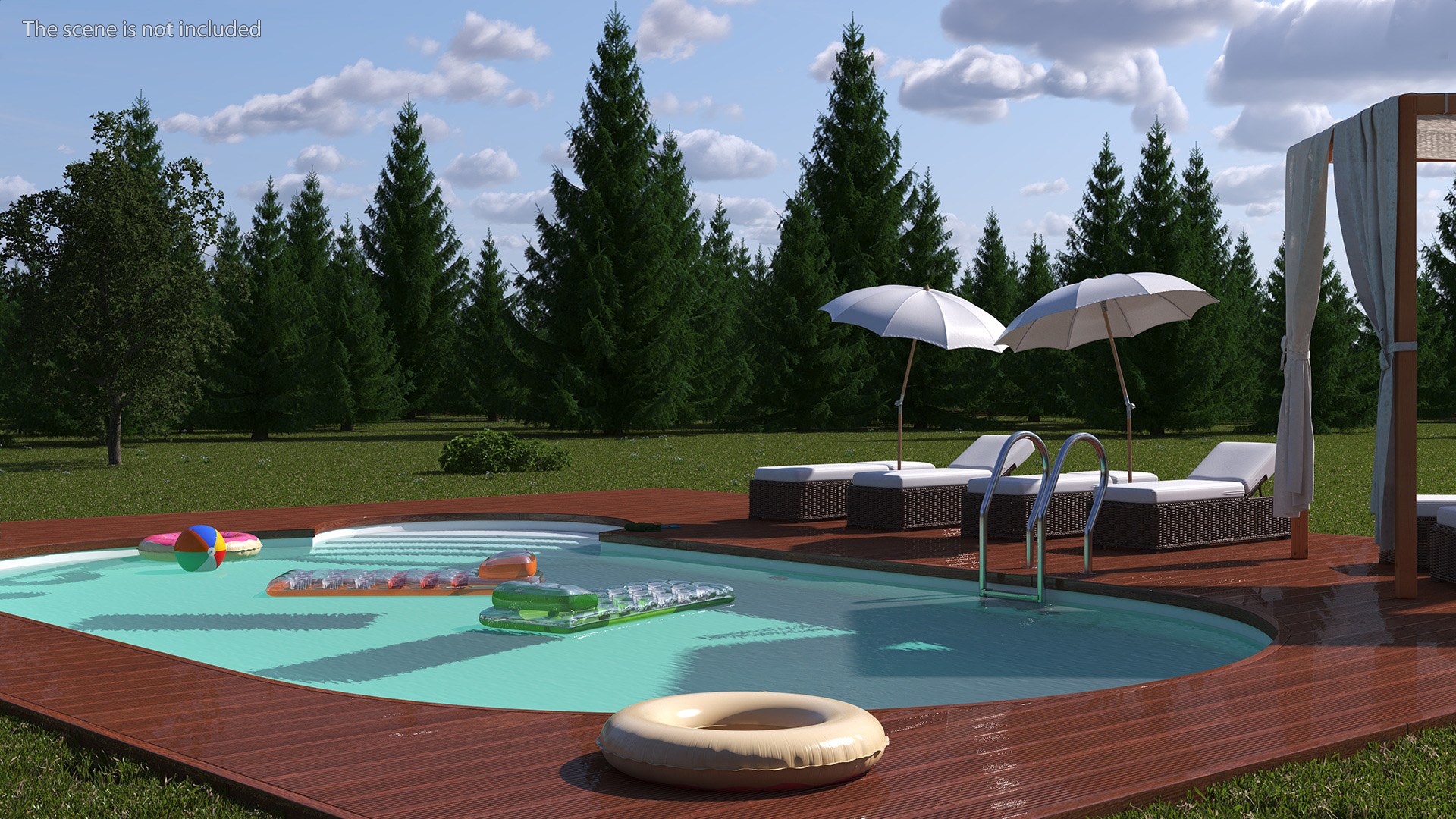 3D Comfortable Outdoor Pool model - TurboSquid 2155446