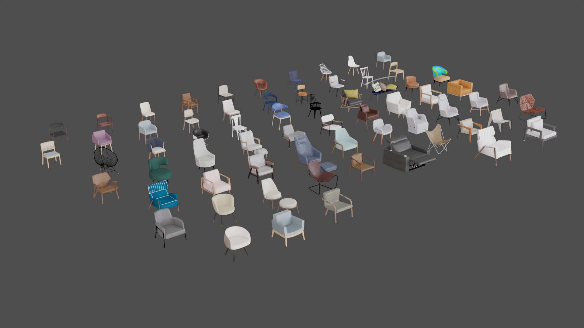 Assets Chairs Model 3D Model - TurboSquid 2128444