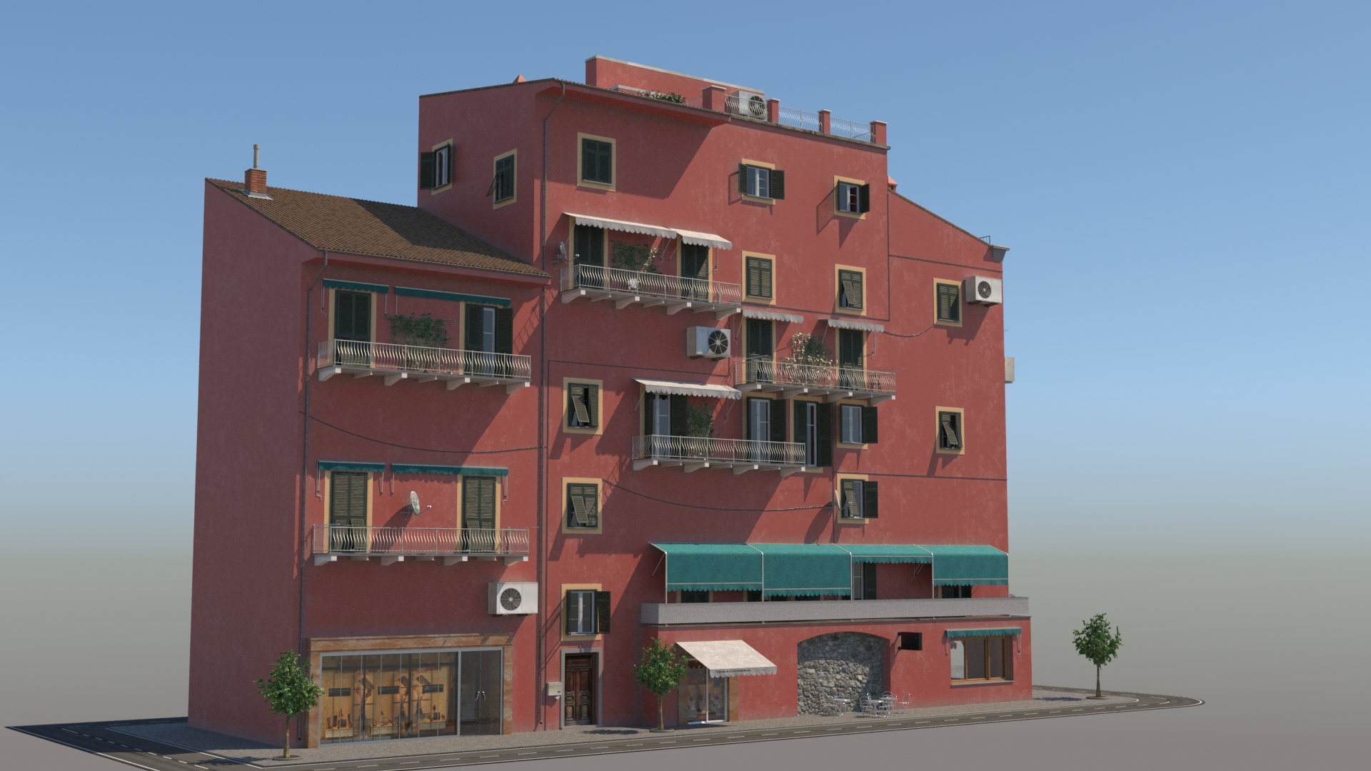 3D Model Italian Building Architecture - TurboSquid 1609473